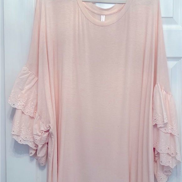 Xhilaration | Tops | Xhilaration Peach Colored Top With Eyelet Ruffle ...
